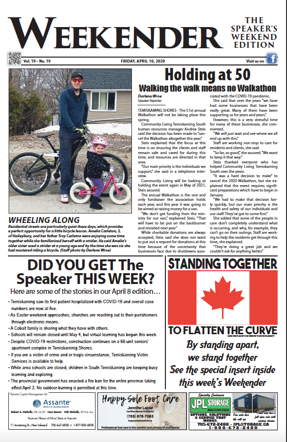 The Weekender April 8, 2020 - The Temiskaming Speaker