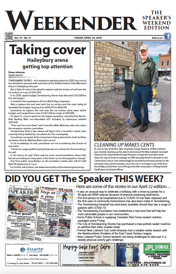 The Weekender April 24, 2020 - The Temiskaming Speaker