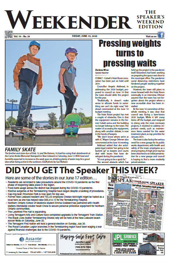 The Weekender June 19, 2020 - The Temiskaming Speaker