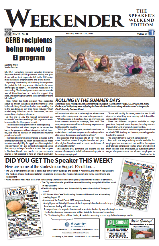 The Weekender August 21, 2020 - The Temiskaming Speaker