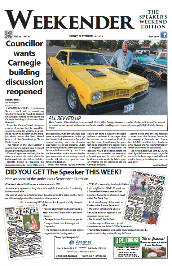 The Weekender September 25, 2020 - The Temiskaming Speaker