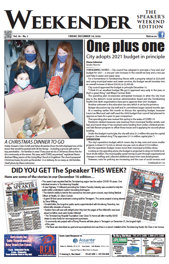 The Weekender December 18, 2020 - The Temiskaming Speaker