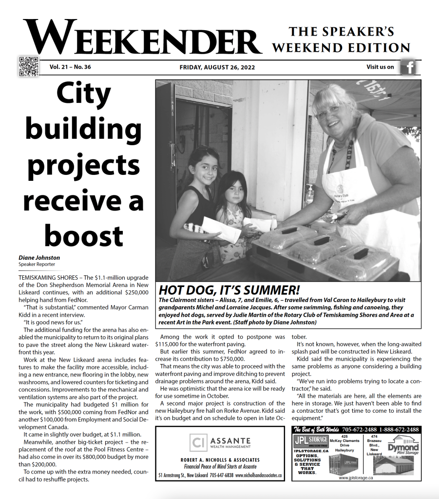 The Weekender August 26, 2022 - The Temiskaming Speaker