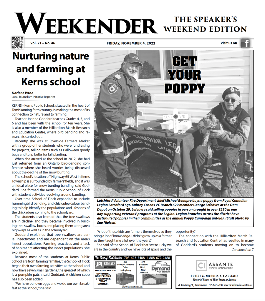 The Weekender November 4, 2022 - The Temiskaming Speaker