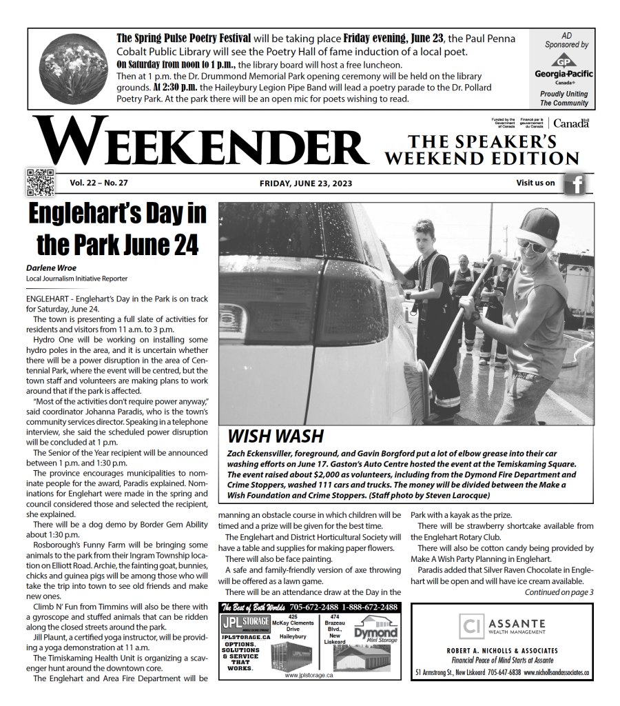 The Weekender June 23 2023 - The Temiskaming Speaker