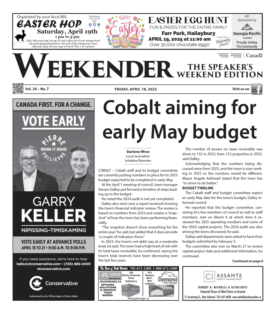 The Weekender, April 18 2025 - The Temiskaming Speaker