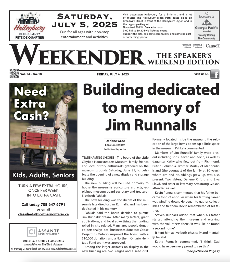 The Weekender, July 4 2025 - The Temiskaming Speaker