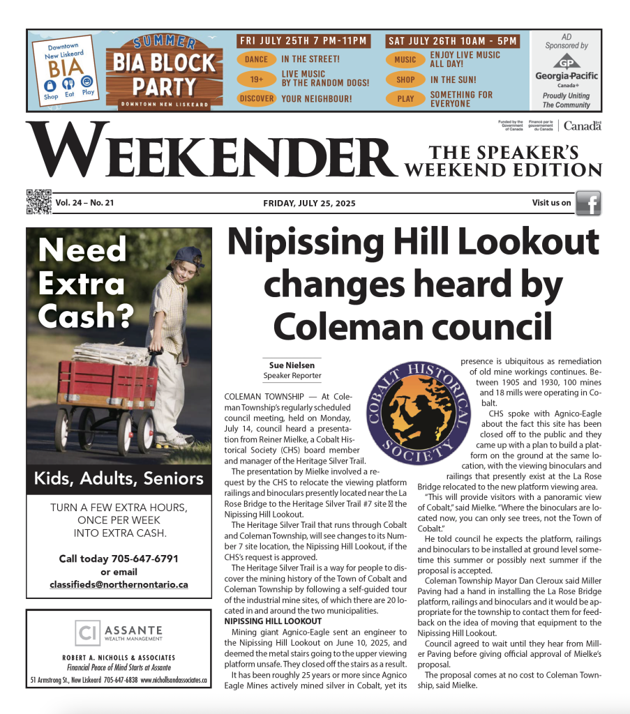 The Weekender, July 25 2025 - The Temiskaming Speaker