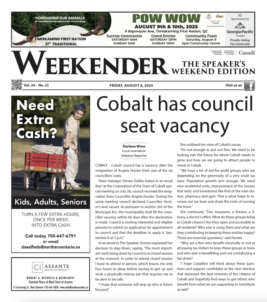 The Weekender, August 8, 2025 - The Temiskaming Speaker