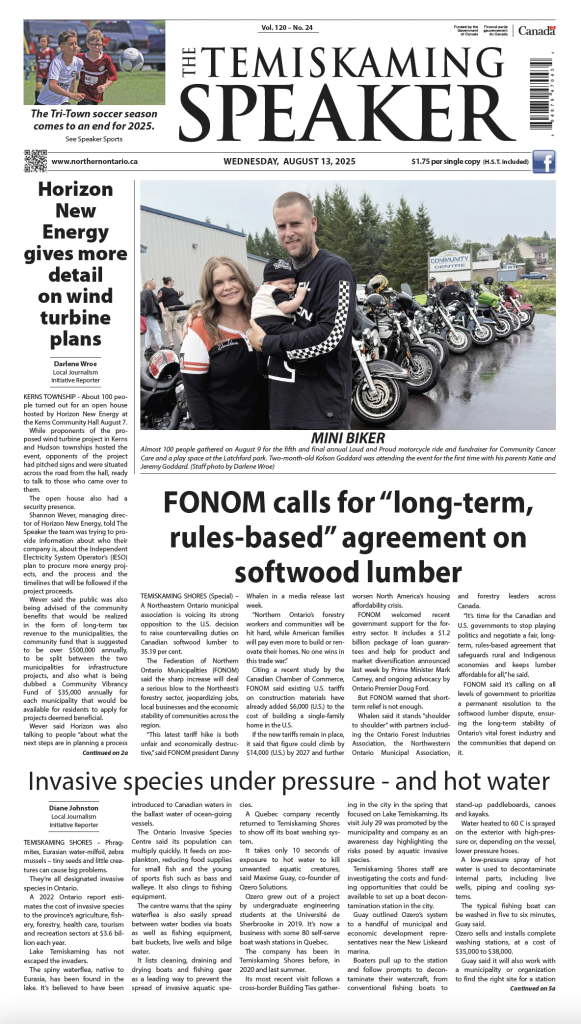 The Speaker August 13, 2025 - The Temiskaming Speaker