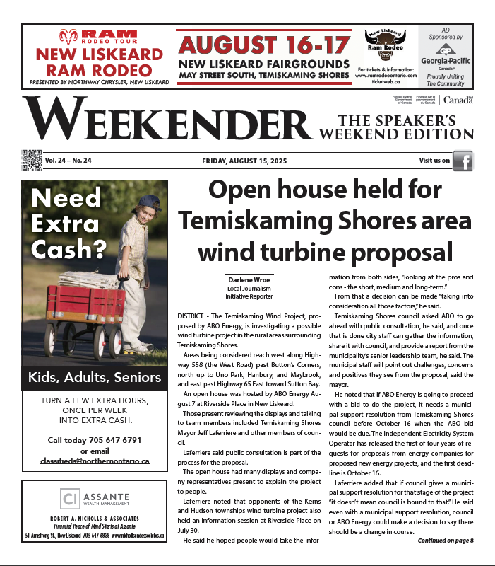 The Weekender, August 15, 2025 - The Temiskaming Speaker