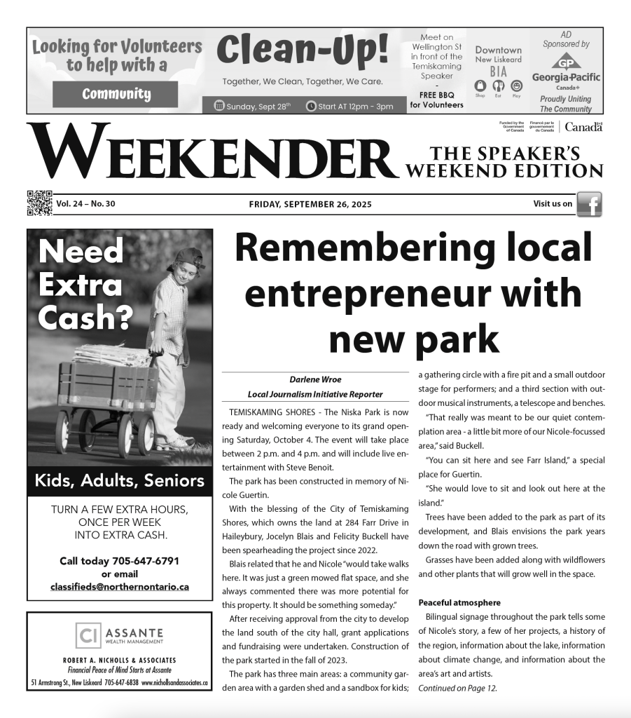 The Weekender, September 26, 2025 - The Temiskaming Speaker